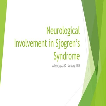 Neurological Involvement in Sjogren’s Syndrome | PPTX