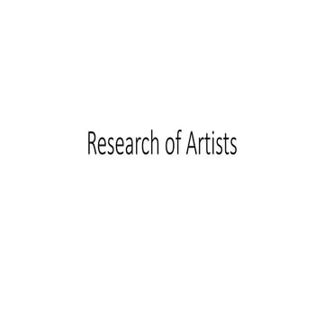 artist research | PPT