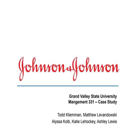 Johnson & Johnson Company Case Study | PPTX