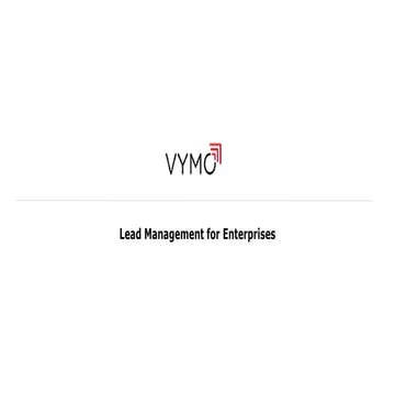 Vymo - Lead Management for Enterprises | PPTX
