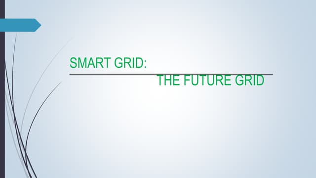 Smart Grid Technology | PPTX
