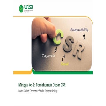 Pemahaman Dasar CSR ( Corporate Social Responsiblity) | PPTX