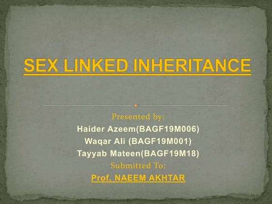 Sex Linked Inheritance Ppt 1136