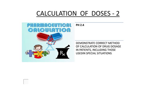 Drug calculation & Dilution | PPTX