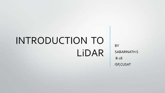 Lidar final ppt | PPTX | Geography | Science