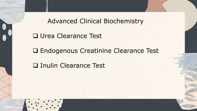 Renal clearance test | PPTX