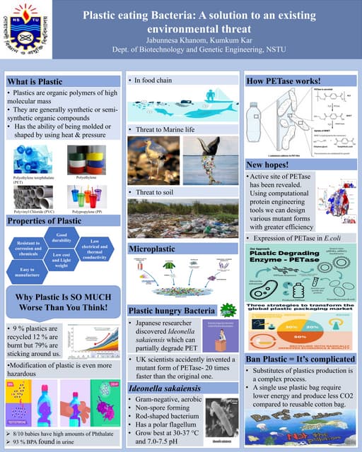 Biotechnological Idea on Solution To Plastic Pollution | PPTX