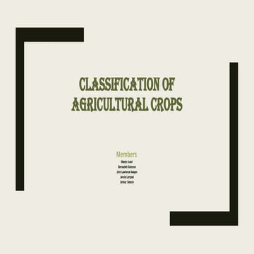 classification of agricultural crops in the phillipines | PPT