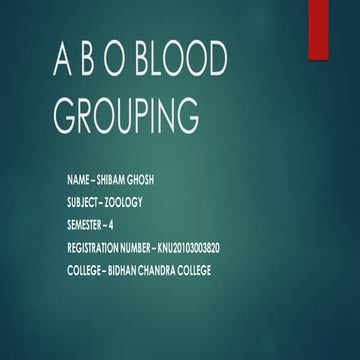 ABO blood grouping powerpoint presentation. | PDF