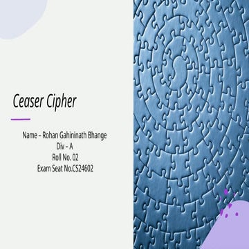 Presentation on Ceaser cipher encrypting messages | PPTX