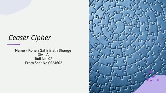 Caesar cipher | PPT