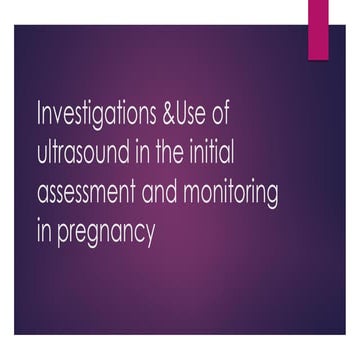 Investigation and USG in pregnancy -1st trimester | PDF