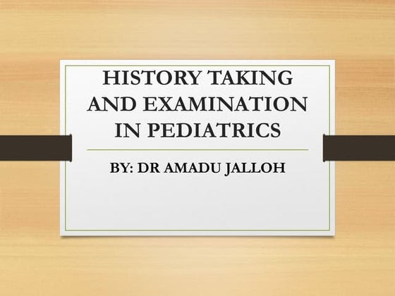 Pediatrics history taking | DOC