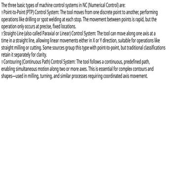 The three basic types of machine control systems in NC (Numerical ...