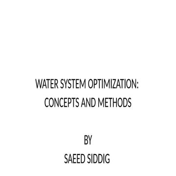 Presentation2.pptx watersystem optimization | PPTX