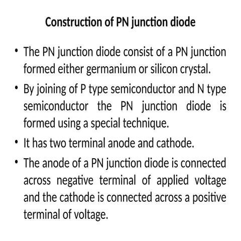 Pn junction diode | PPT
