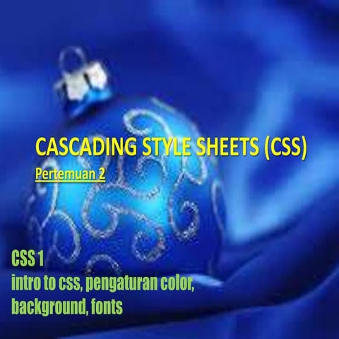 Presentation 2 Cascading Style Sheets Css Ppt 4933