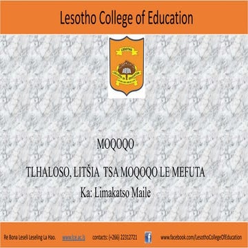 LEBOLLO LA SESOTHO LA BASHEMANE | PPTX
