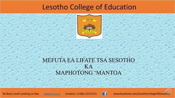 MERIANA EA SESOTHO | PPT
