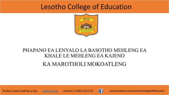 SEBOKO SA BAFOKENG | PPT