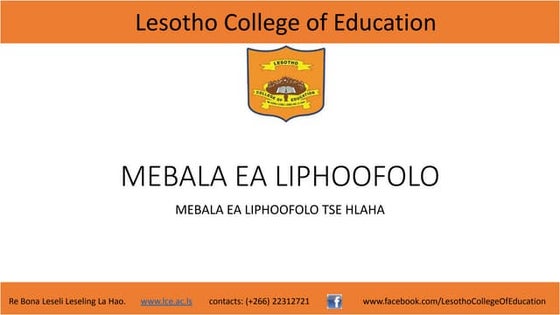 LEBOLLO LA SESOTHO LA BASHEMANE | PPT