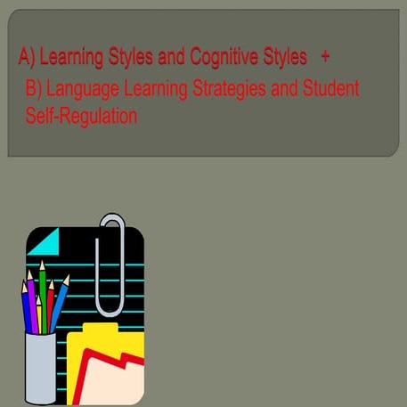 A) Learning Styles and Cognitive Styles +B) Language Learning ...