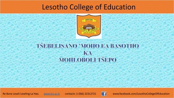 LEBOLLO LA SESOTHO LA BASHEMANE | PPTX