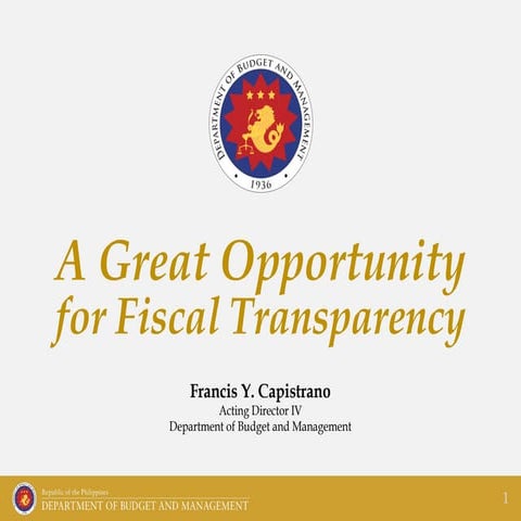 A Great Opportunity for Fiscal Transparency | PPT