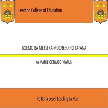 Boemo ba metsi ka ho fapana | PPT