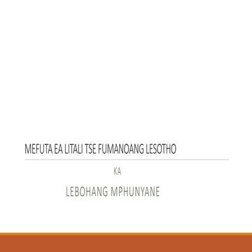 MEFUTA EA LITALI TSA LESOTHO | PPTX
