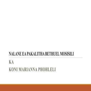 NALANE EA PAKALITHA BETHUEL MOSISILI | PPTX