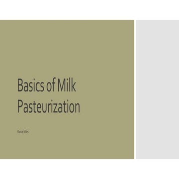 Basics of Milk Pasteurization | PPTX | Food & Drink