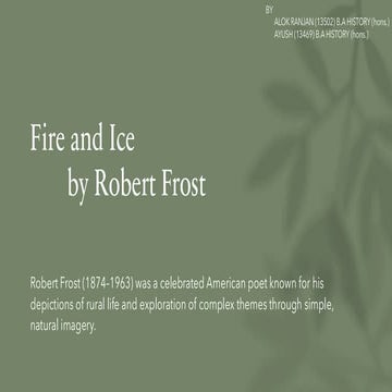 FIRE AND ICE BY ROBERT FROST | PPTX