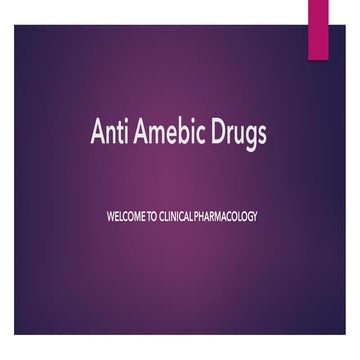 Anti Amebic Drugs | PDF
