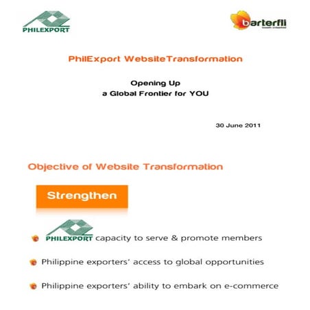 PhilExport Website Transformation | PDF
