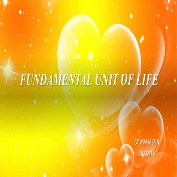 FUNDAMENTAL UNIT OF LIFE | PDF