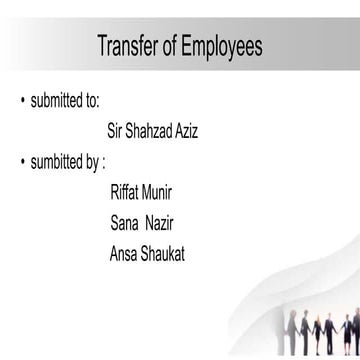 Transfer of employees or job transfer | PPTX