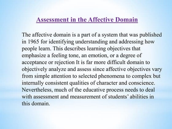 Affective Domain in taxonomy of educational objectives | PPT