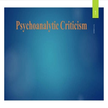 Psychoanalytic literary theory | PPTX