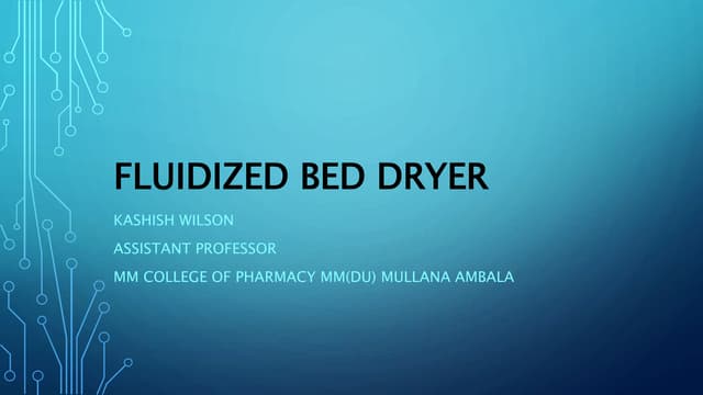 FBD FLUIDIZED BED DRYER | PPTX