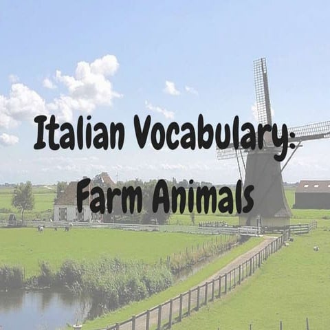 Italian Vocabulary Words: Farm Animals | PPT