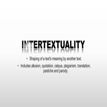 INTERTEXTUALITY | PPT