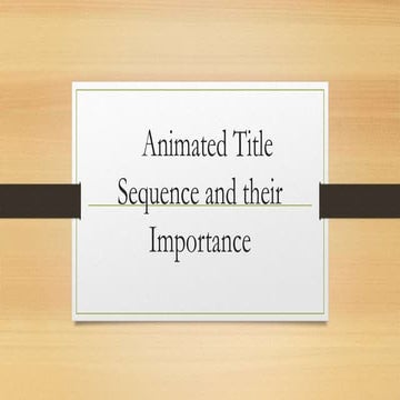Animated title sequence | PPT