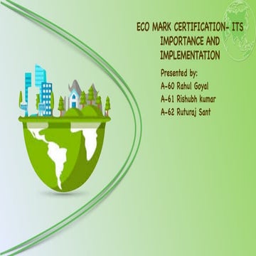 Indian Eco Mark certification, Importance and Implementation | PDF