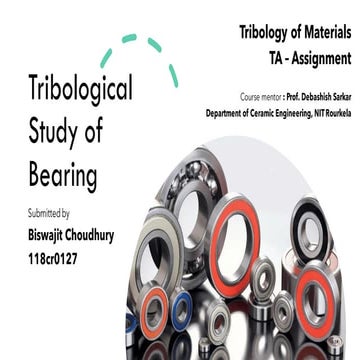 Tribological study of Bearing | PDF | Physics | Science