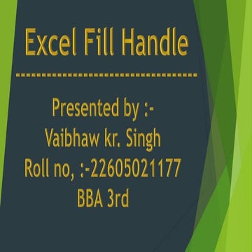 Excel Fill Handle Pptx Technology And Computing 4987