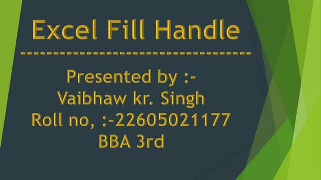 Excel Fill Handle Pptx Technology And Computing 4987