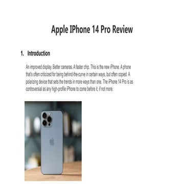 i phone 14 pro review | PPTX