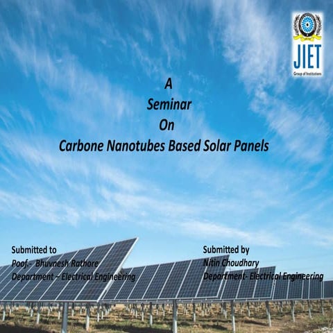Carbon nanotubes based solar panel | PDF