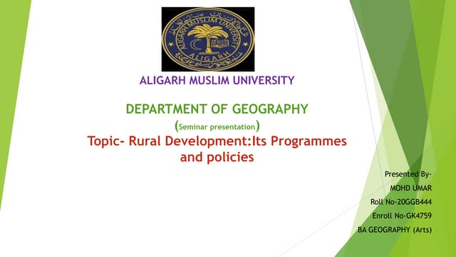 rural development programmes in india | PPTX